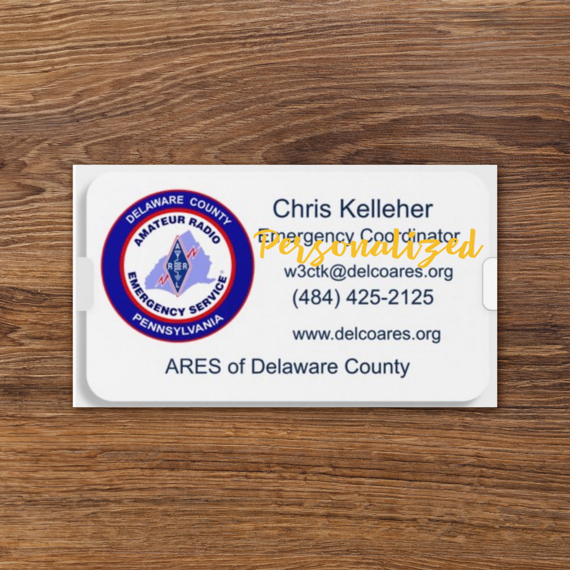 Amateur Radio Emergency Service ARES Delaware County Personalized Set ...