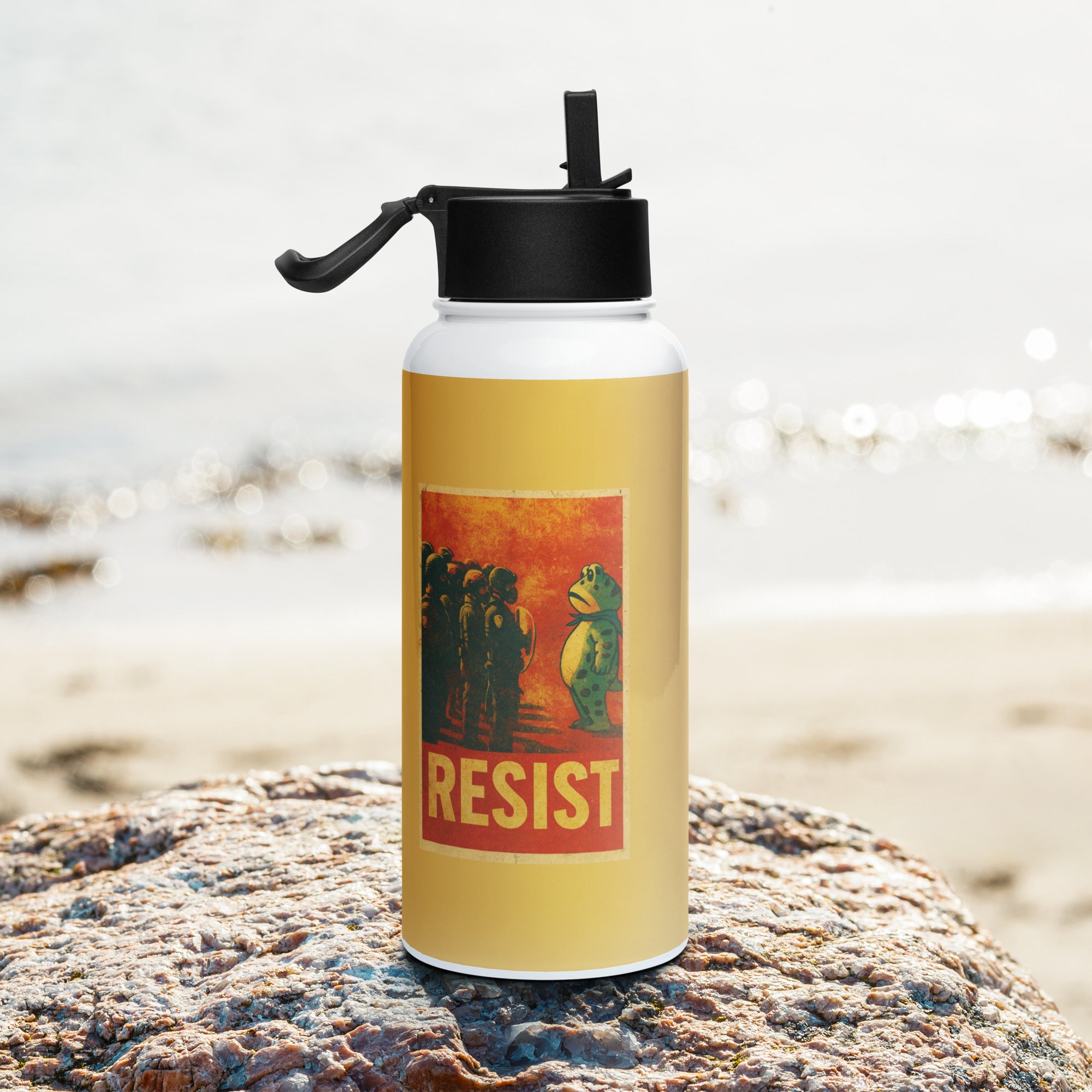 Portland Frog Resist Stainless Steel Water Bottle with a Straw Lid ...